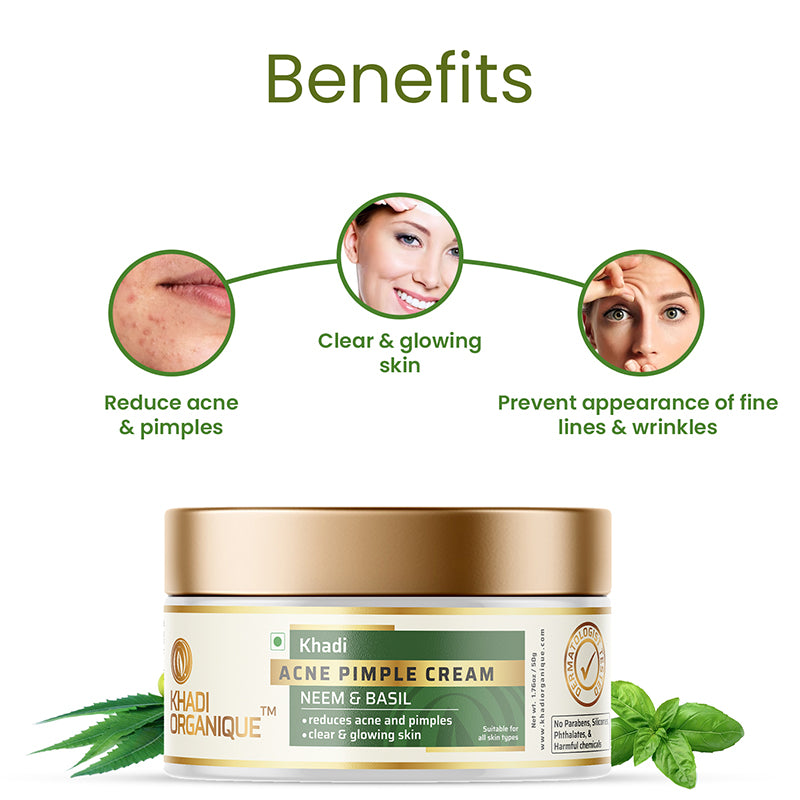 Acne Pimple Cream with No Parabens, Silicones - Khadi Organique ...