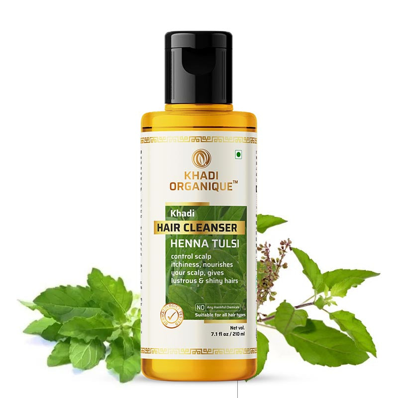 Khadi Organique Henna Tulsi Hair Cleanser | Ayurvedic Henna Tulsi Hair ...