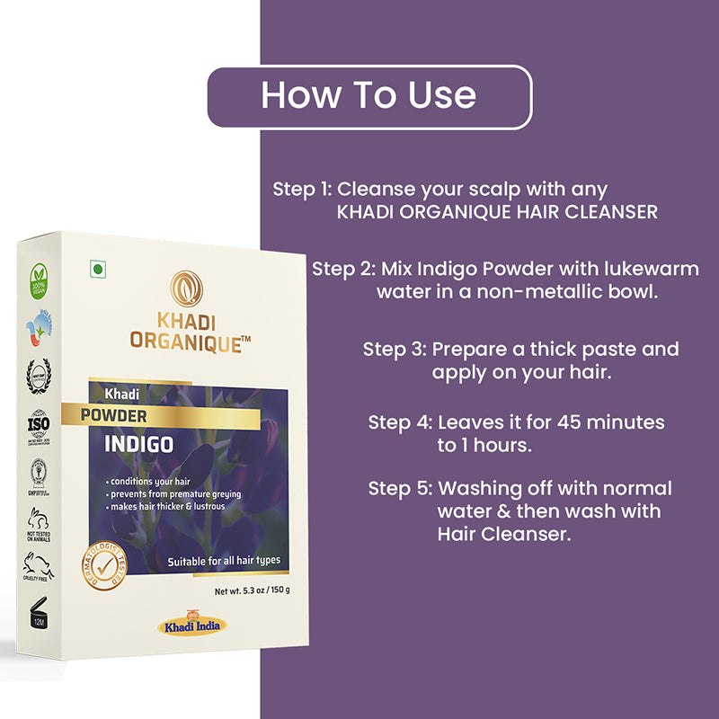 Khadi Organique Indigo Powder | Ayurveda Indigo Powder | Organic Indigo ...