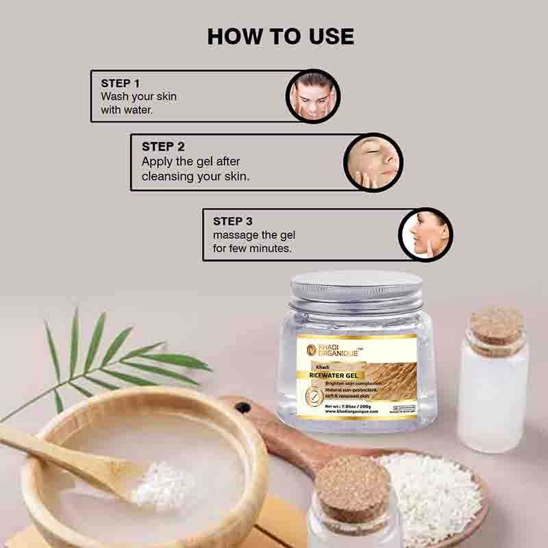 Khadi Organique Rice Water Gel | Rice Water for Brighten Skin & Natural ...
