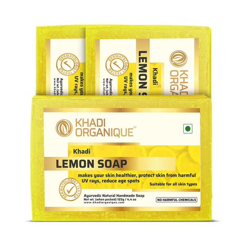Buy Lemon Handmade Soap, 375 GM (Pack of 3 ) - Ayurvedic Lemon Bathing Soap