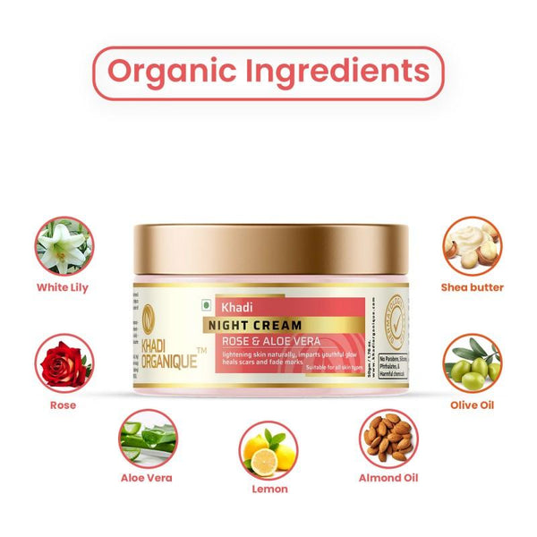 Khadi Organique Ayurvedic Night Cream | Herbal Night Cream for Face Online